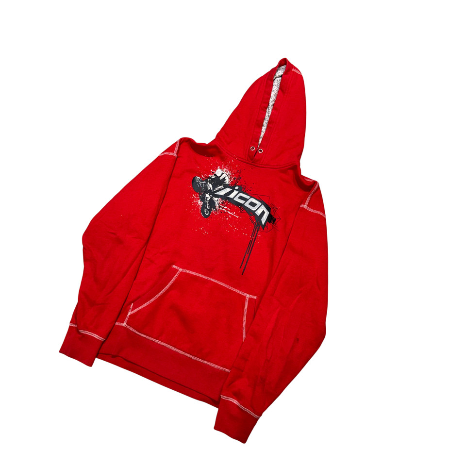 Vintage Vintage Y2K Retro Ricon Skatte 90S Red Hoodie Cotton Size M | eBay