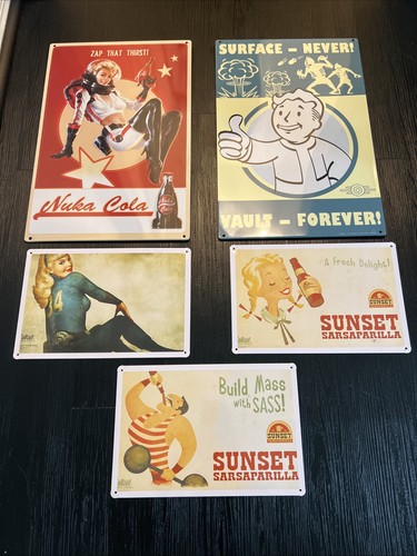 Fallout Tin Signs Lot of 5 Two 18x24 Three 12x8. Total | eBay