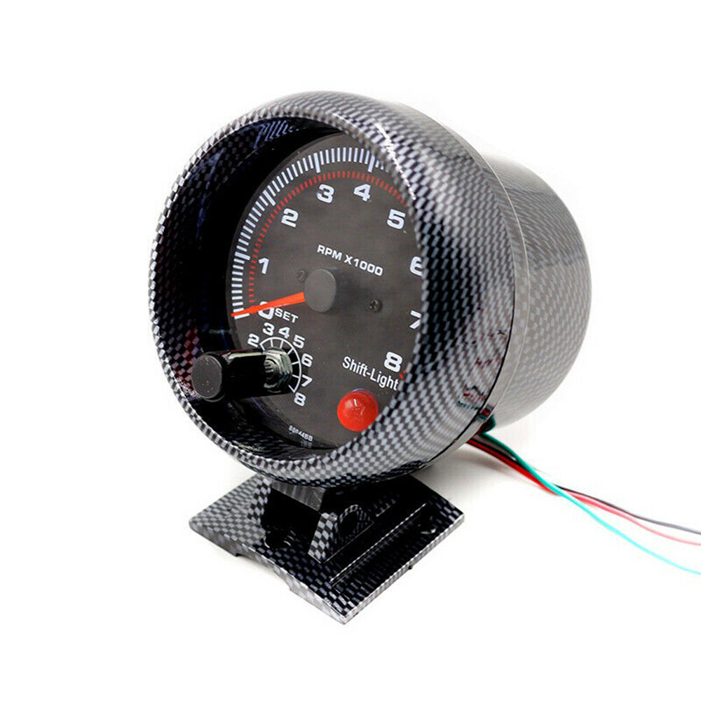 3.75'' Car Universal Tachometer Tacho Gauge Inter Shift Light 0-8000 ...