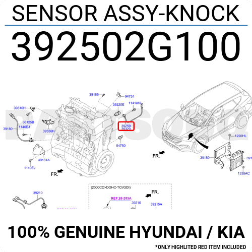 392502G100 Genuine Hyundai / KIA SENSOR ASSY-KNOCK | eBay