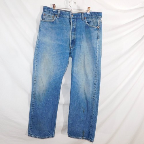 Vtg Levis Mens Size 40x31 Meas 38x29 Button Fly Denim Faded Blue 501 ...