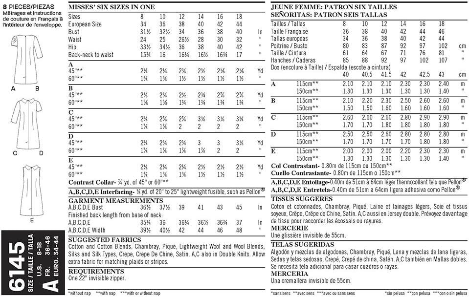 Simplicity New Look Sewing Pattern 6145 Misses Dresses, Size A8-10-12 ...