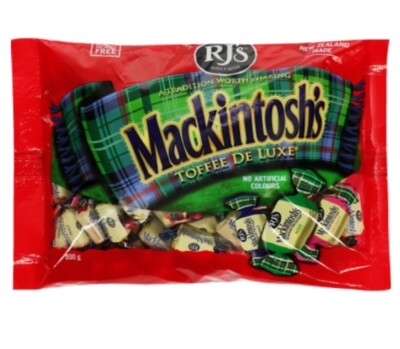 800g MACKINTOSH'S TOFFEE DE LUXE CHEWY SWEETS BULK LOLLIES WRAPPED ...