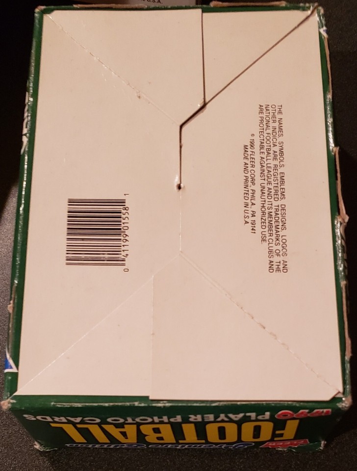 1990 Fleer Football Hobby Box Unopened Barry, Troy, Deion 2nd Yr 36 ...