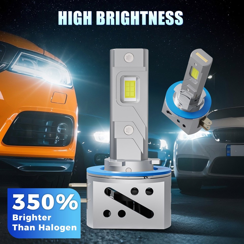 4pcs H7 H11B LED Headlight Bulbs Kit H7 High Beam H11B Low Beam White ...