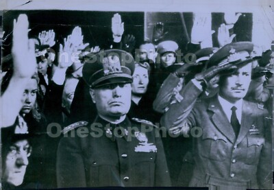 1941 Premier Benito Mussolini Awaits Body of Son Bruno Mussolini Press ...