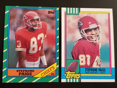 1986 Topps STEPHONE PAIGE RC #306 + Bonus Card Kansas City Chiefs ...