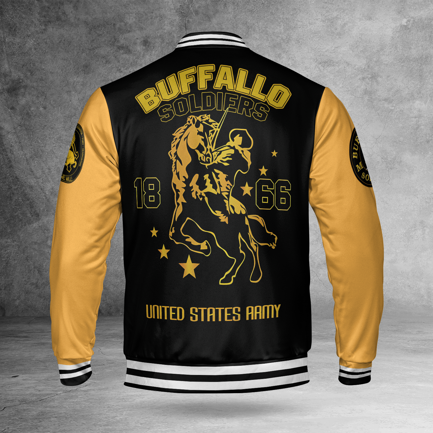 Buffalo Soldiers African Throwback 1866 Army 3D Baseball Jacket S-5XL ...