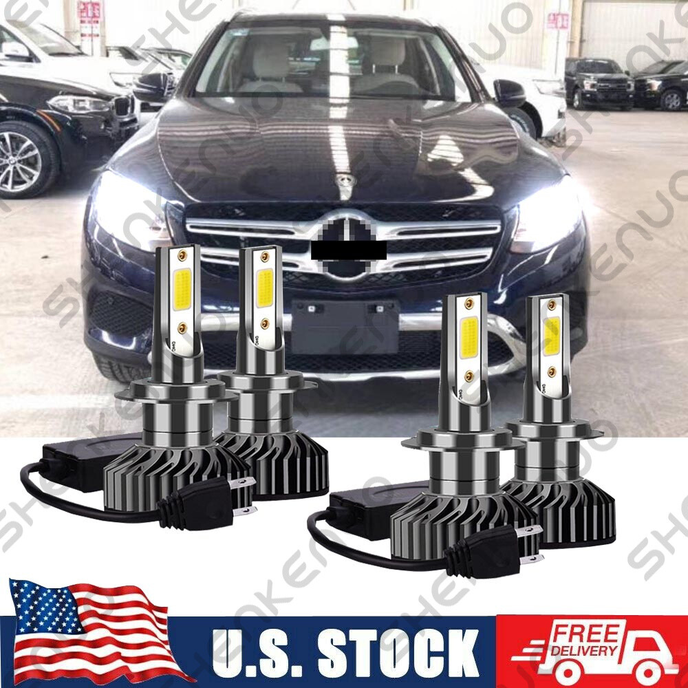 For 2008-2017 Mercedes-Benz C300 - 6000K Front LED Headlight 4X Bulbs ...