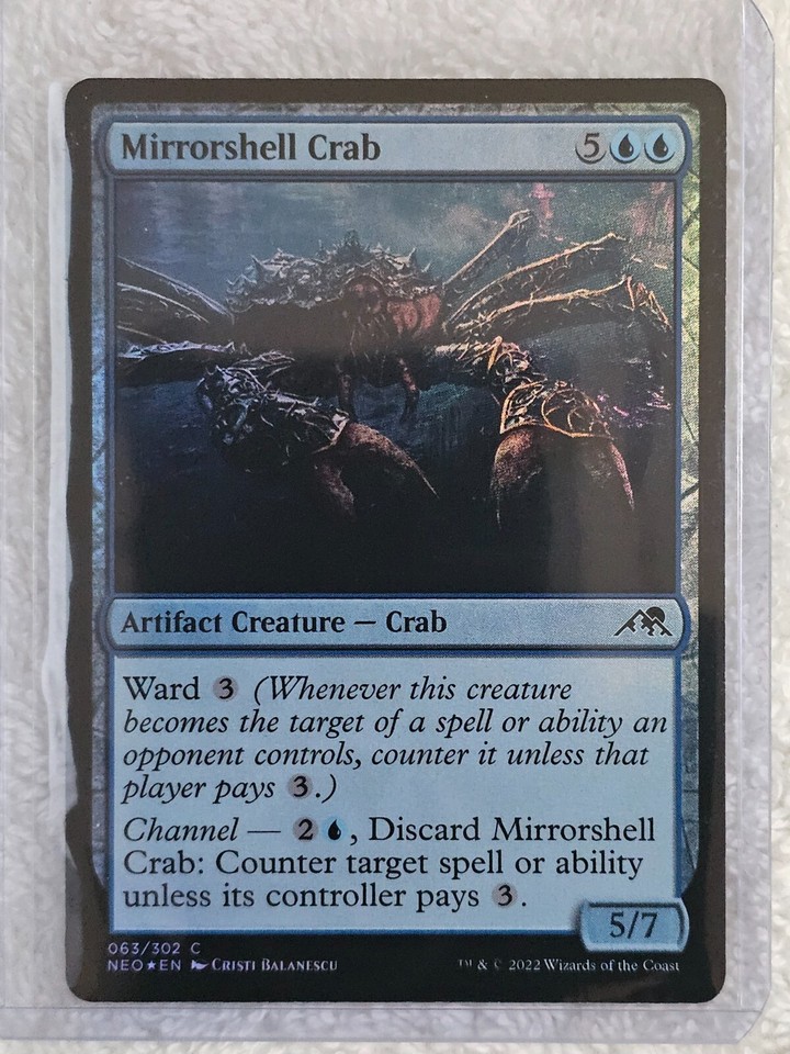 MTG Mirrorshell Crab FOIL #63 Kamigawa Neon Dynasty Magic Gathering ...
