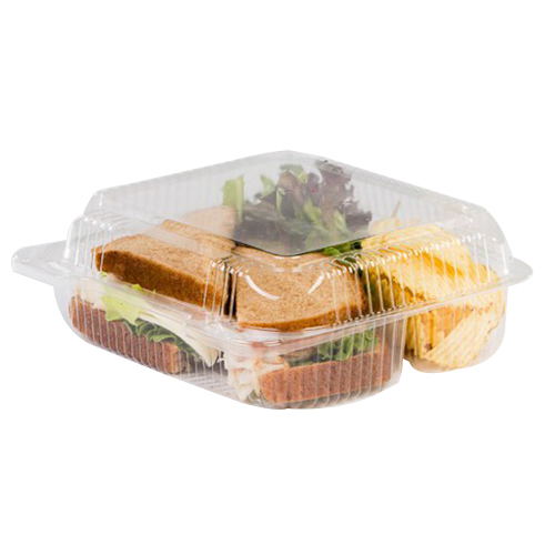 OPS Plastic Food Container Clear 8.25" Outside L x 7.6" W x 3" D | 250 ...