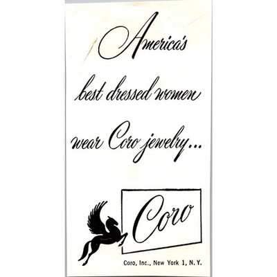 Coro Inc. America's Best Dressed Women Wear Coro NY 1948 New York Ad ...