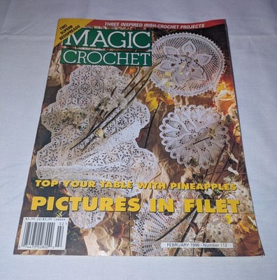 Magic Crochet Magazine #112 Feb 1998 Pineapple Pattern Bedspread Home ...