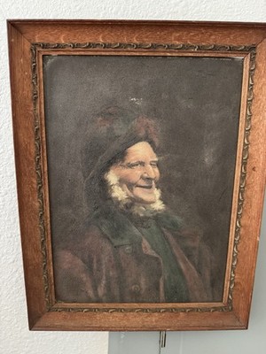 Portrait of A Country Man; Framed Vintage Painting Of Canadian Old Man ...
