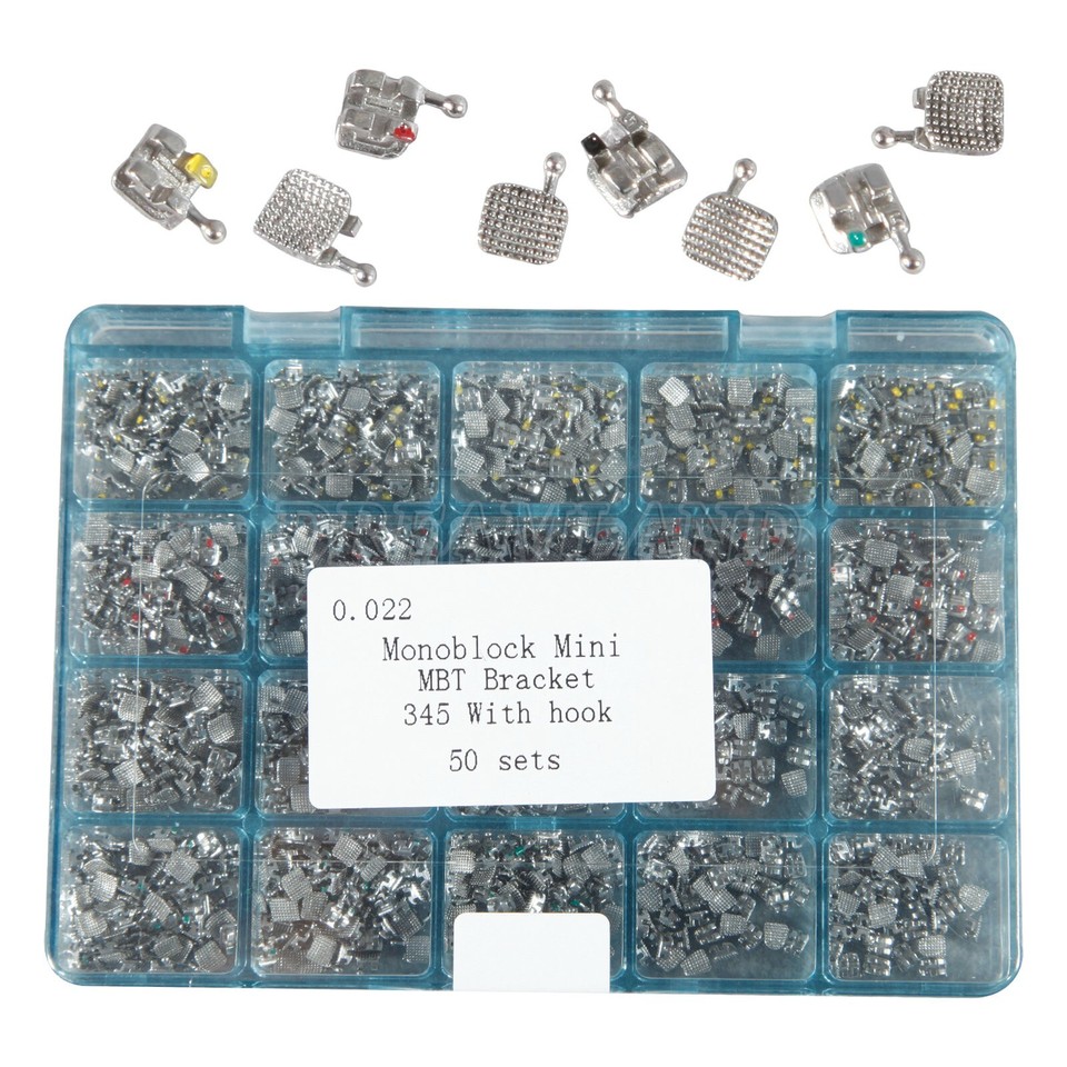 50 Sets Sale Orthodontics Monoblock MINI MBT. 0.022 Brackets 345 Hooks ...