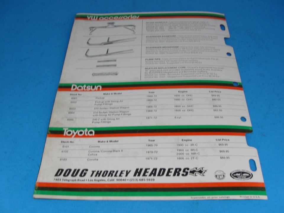 Dougs Bugpipes Doug Thorley Headers Catalog | eBay