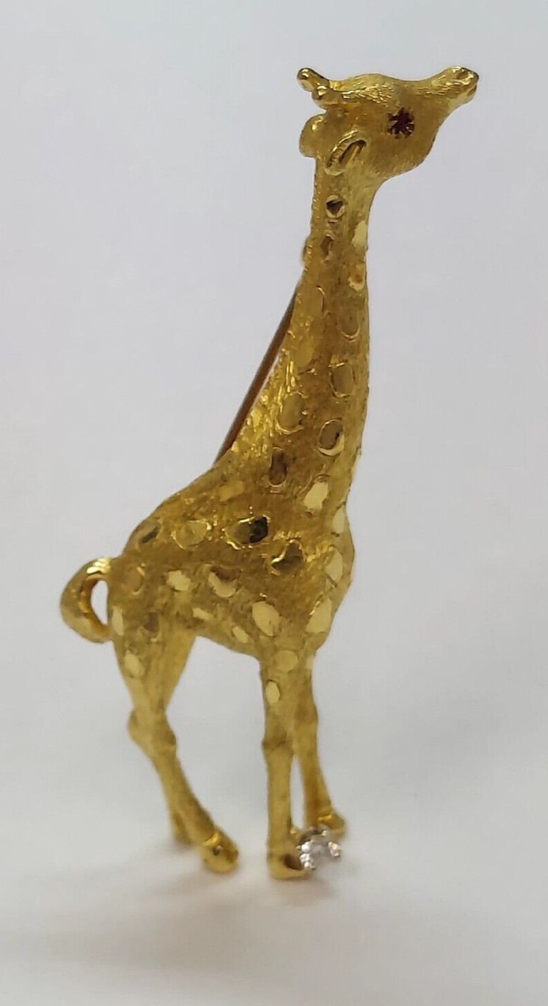 Scully&Scully 18 Karat Yellow Gold , Giraffe Pin/Broo… - Gem