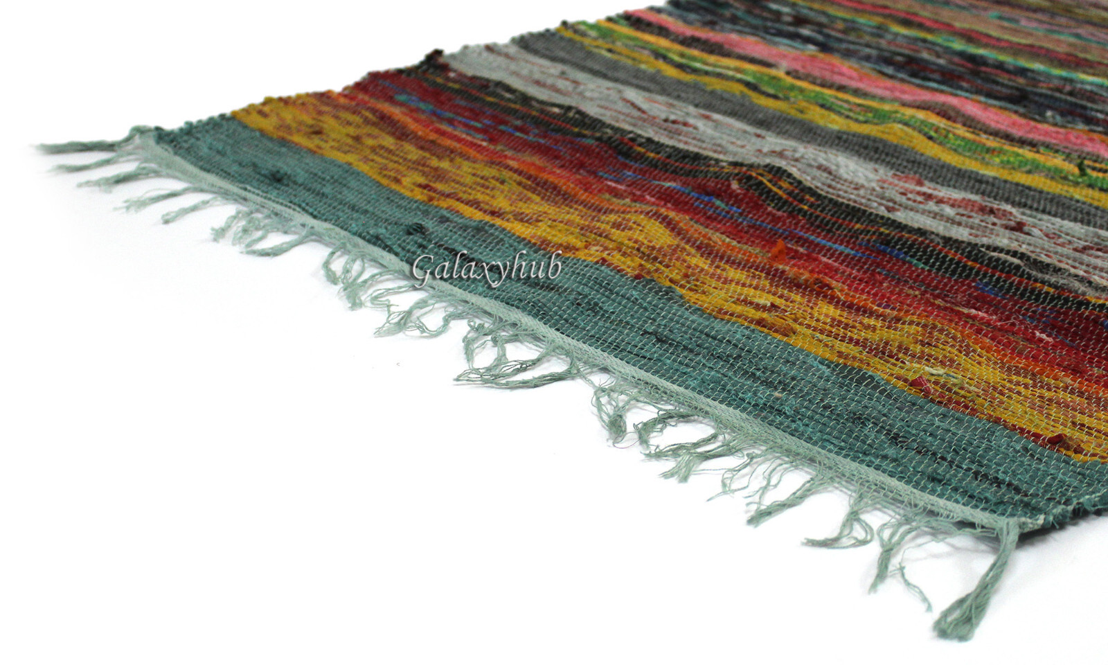 Green Multi Cotton Chindi Living Room Area Floor decorative Chindi ...