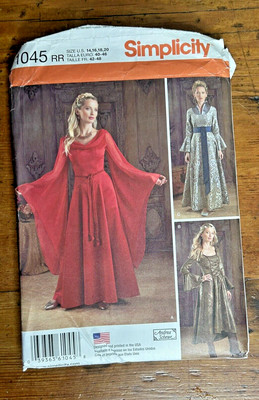 Simplicity 1045 Miss Costume Medieval Dress Pattern Size 14-20 Uncut | eBay