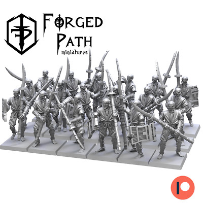 Skeleton Spearmen, Wargaming Fantasy Undead Skeleton Japanese Samurai ...