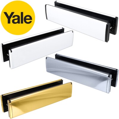 Yale 12" LETTERPLATES White Brass Chrome Letter Box Cover Plate UPVC ...