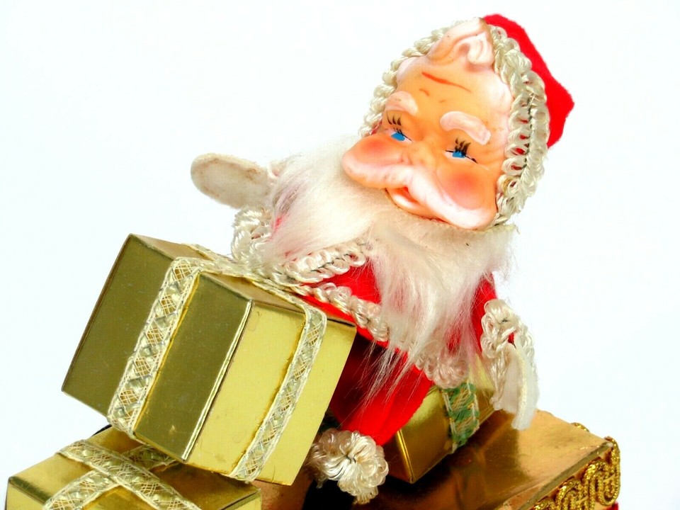 Vintage Christmas Santa Rotating Music Box Sankyo Japan Rubber Face Trinket Rare | eBay