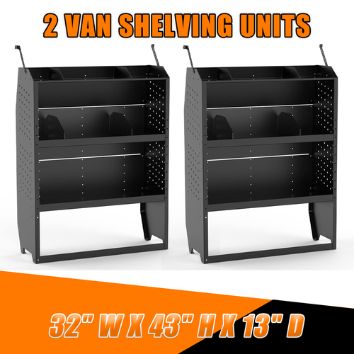 2 PACK 32"W Van Shelving for Transit Connect, Chevy City Express ...