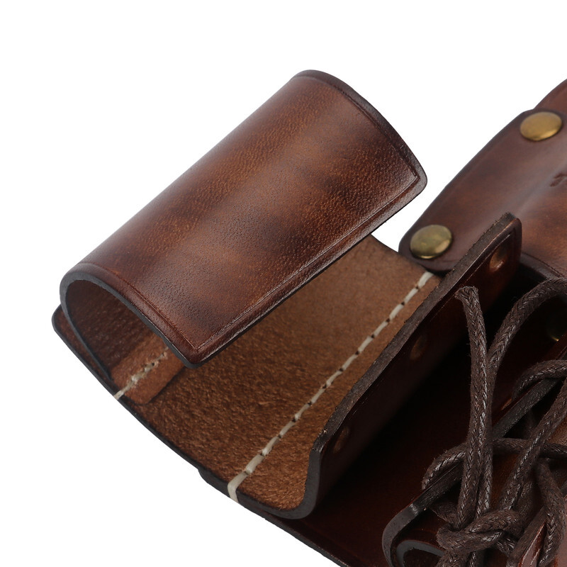 TOURBON Leather Double Bull Pins Belt Holder Spud Wrench Tools Carrier ...