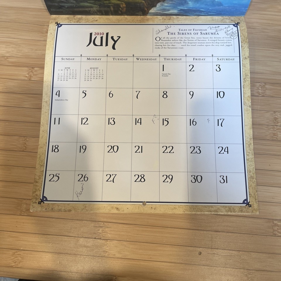 2010 Fantasy Calendar Boris Vallejo Julie Bell Art Book Dragons ...