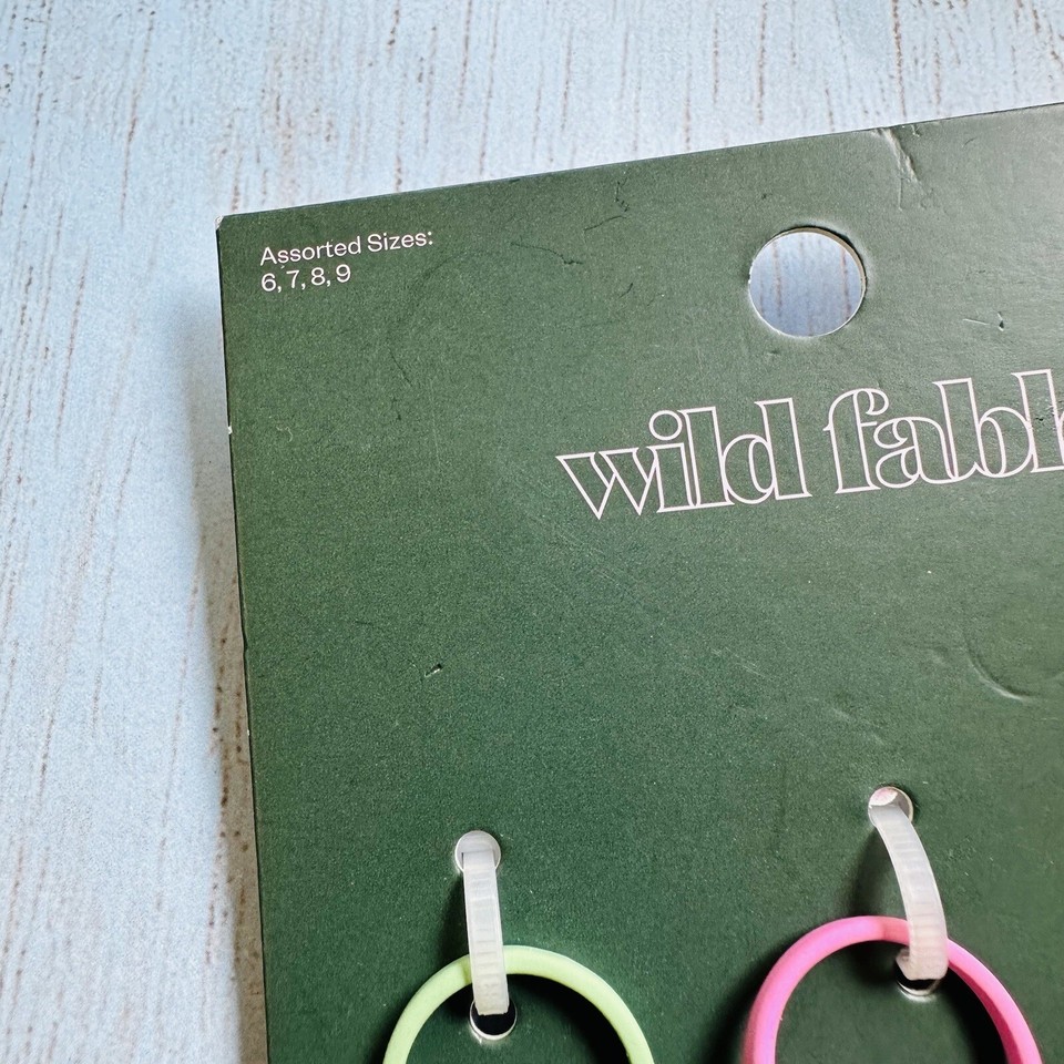 Wild Fable New On Card Rubber Coated Rings Multi Color Sizes 6-9 | eBay