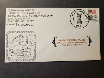 USCGC BLUEBELL WLI-313 Naval Cover 1983 SIGNED First Day Cachet ...