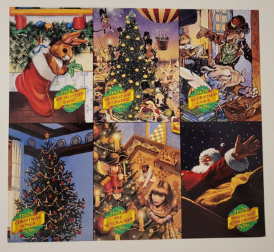 1995 FLEER CHRISTMAS Promo TRADING CARD AD Uncut DEALER SHEET Santa ...