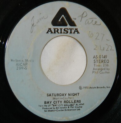 Bay City Rollers on Arista / Saturday Night / Marlina / 45 RPM Vinyl ...