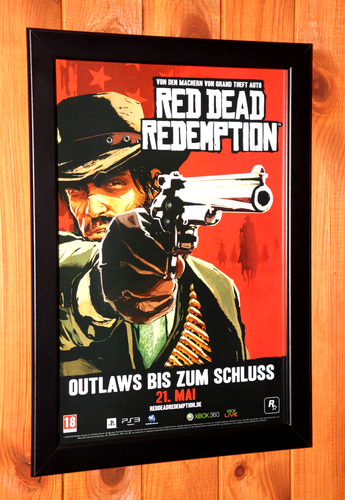 2010 Red Dead Xbox 360 PS3 Old Rare Small Promo Poster / Ad Page Framed ...