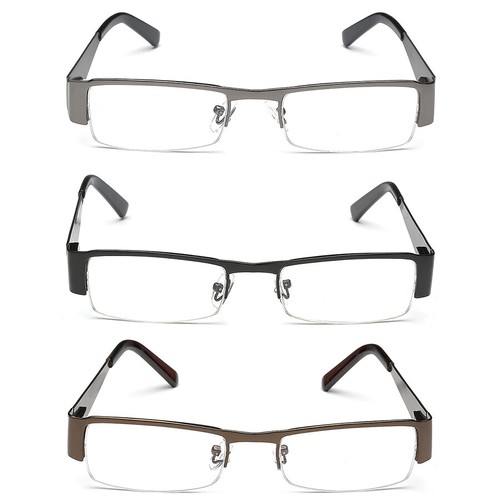 Small Rectangular Clear Lens Non Prescription RX Men Women Eye Glasses ...