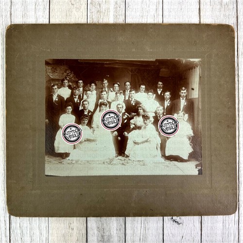 Antique 1890s Wedding Photo 1900s BEAUTIFUL DRESS Tuxedo Upper Class ...
