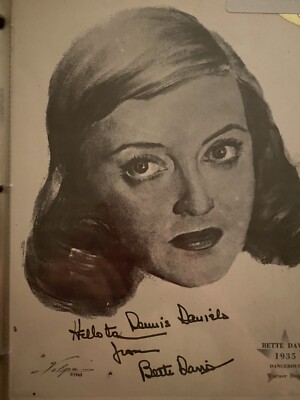 Authentic Classic Movie Star Bette Davis Rare Movie Star Signed ...