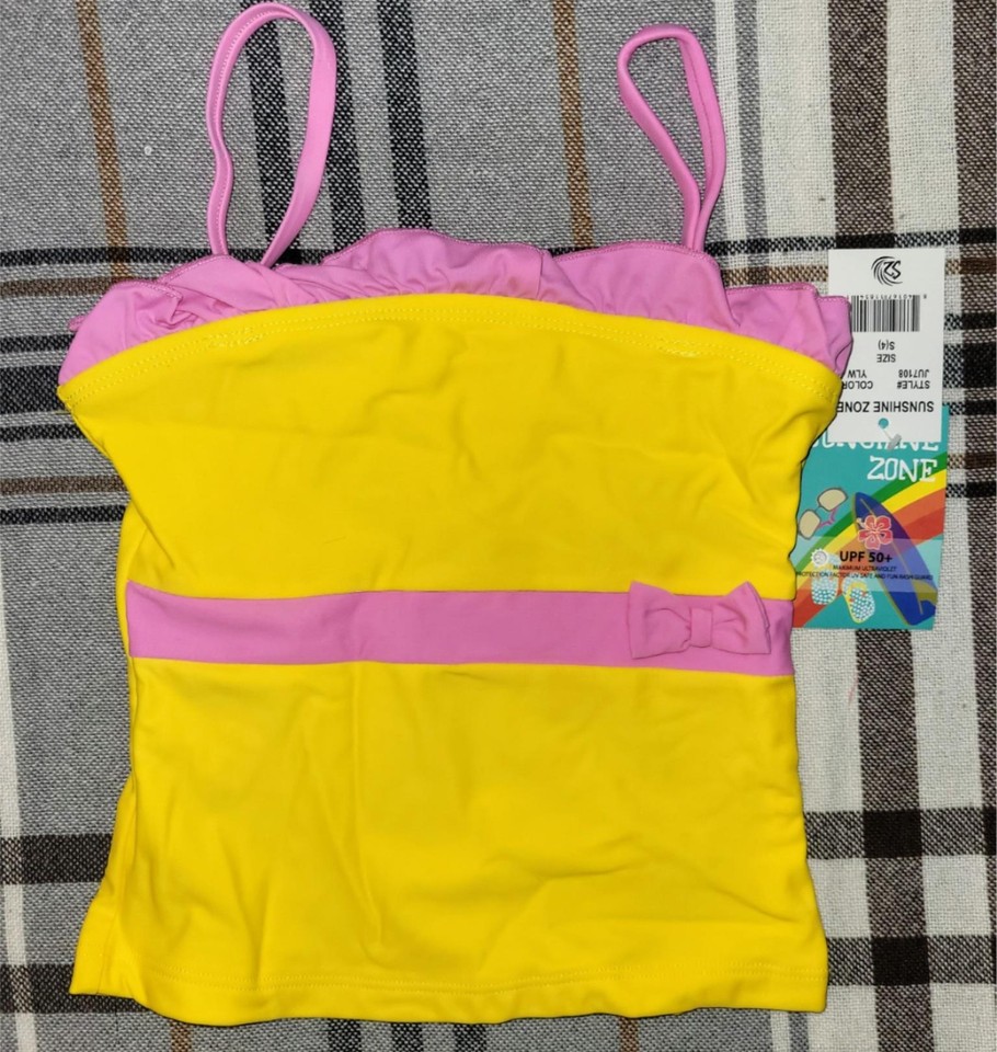 Sunshine Zone Swimsuit, Girl 5/6 Yellow Swim Suit, 2 Piece Bathing ...