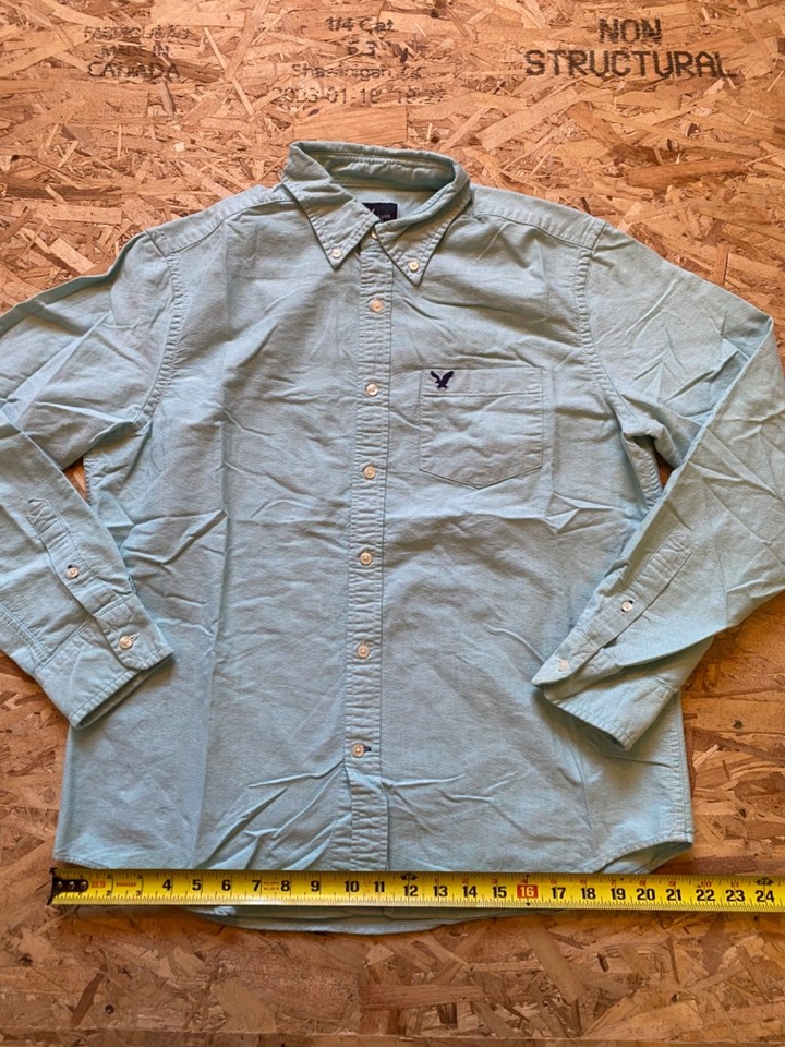 Turquoise American Eagle Long sleeve shirt , pockets Embroided logo ...