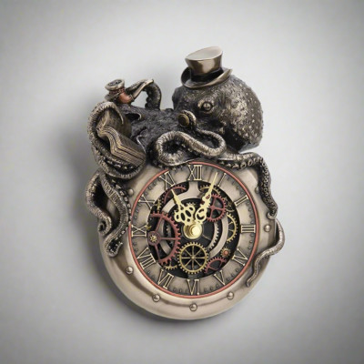 Steampunk Nostradamus Prophet Octopus Clock - Intricate Vintage ...