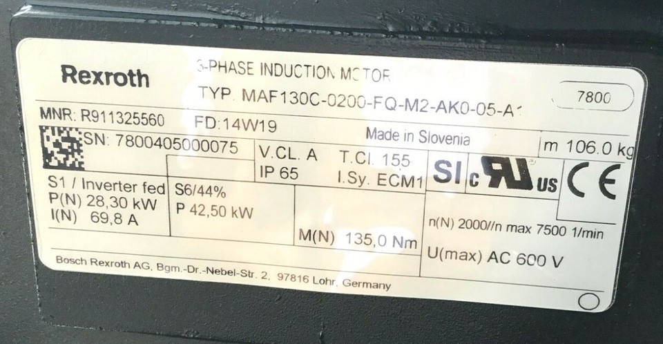 Rexroth MAF130C-0200-FQ-M2-AK0-A1 | eBay