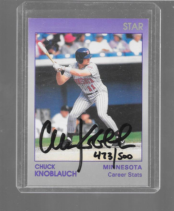 1992 Star - CHUCK KNOBLAUCH - Certified On Card Autograph - TWINS #d ...