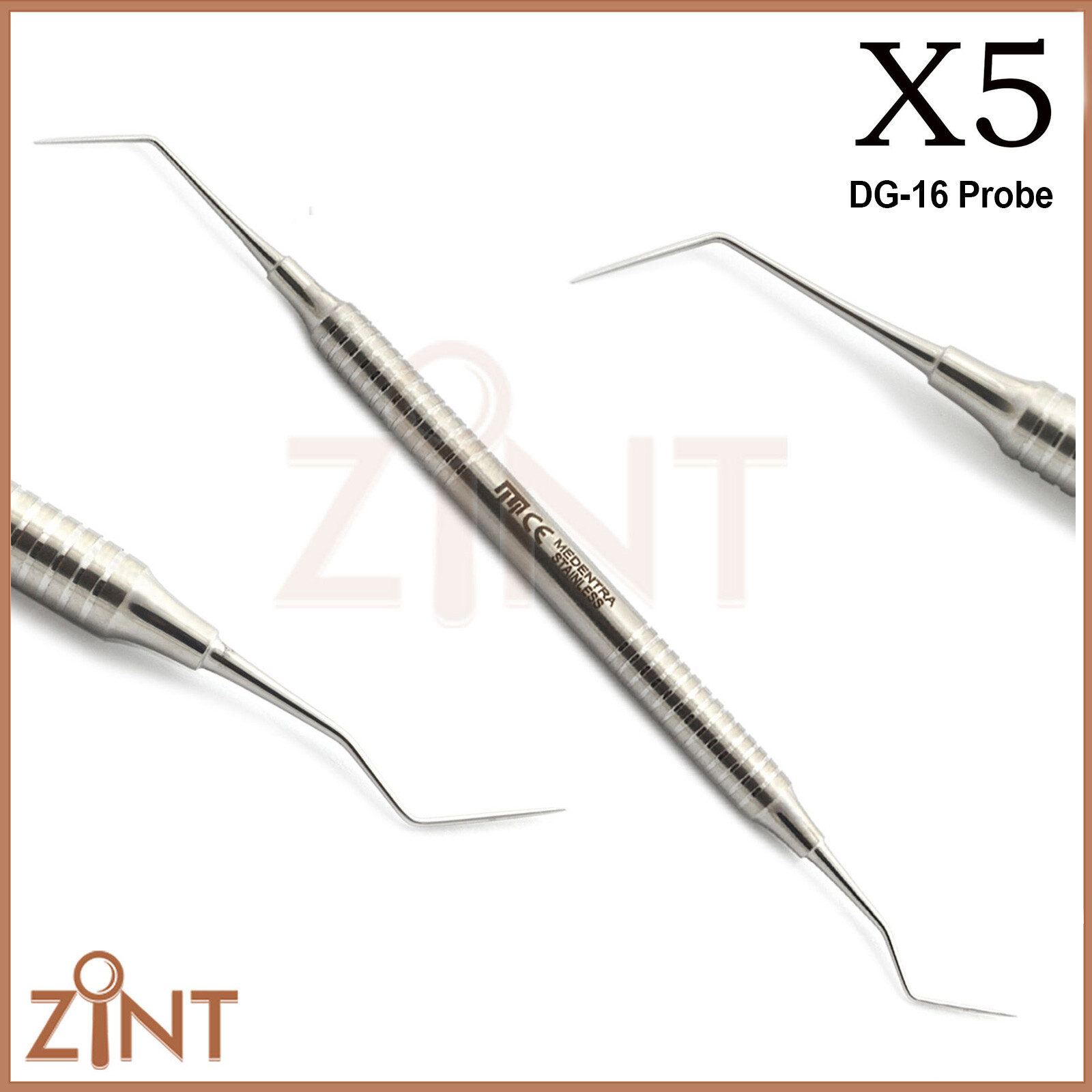 Set Of 5 Dental Explorer DG16 Endodontic Probe Double Ended Diagnostic ...