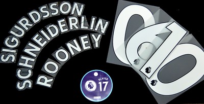 Official everton 2017/18/19 Football Name/Number set Player size issue ...