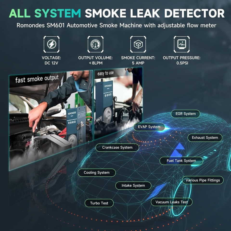 EVAP Smoke Machine Car Diagnostic Test Automotive Fuel Pipe Leak ...