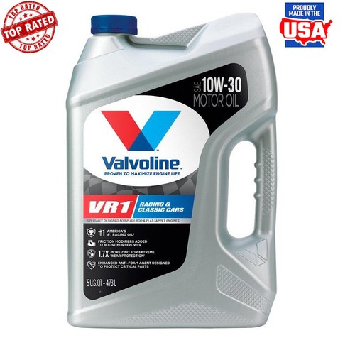 10W-30 Racing Motor Oil 5QT High Zinc Formula High-Performance Engines ...