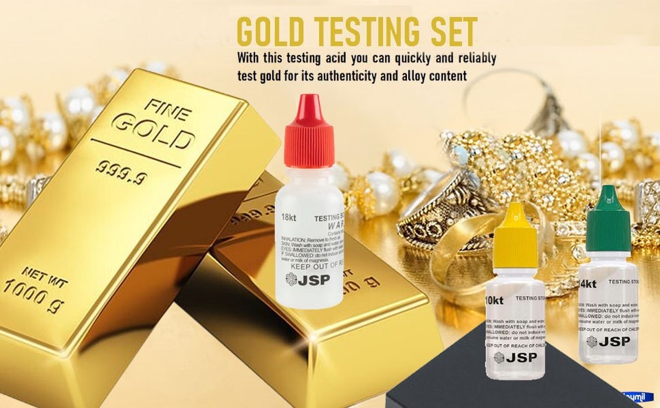 Set of 6 Fresh 14k Gold Acid Testing Solution 12 Grams Jewelry Test ...
