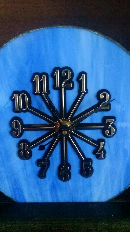 Beautiful Swirl Sweet Blue 7 Inch Stained Glass Clock !! | eBay