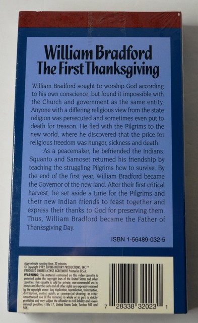 Animated Hero Classics William Bradford The First Thanksgiving VHS Very ...
