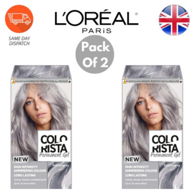 L'Oréal Paris Colorista Permanent Gel Hair Dye Silver Grey Pack of 2 ...